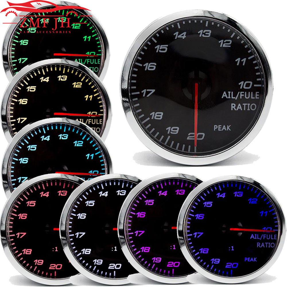 Universal 60mm Air Fuel Ratio Gauge 7 Color Backli... – Grandado