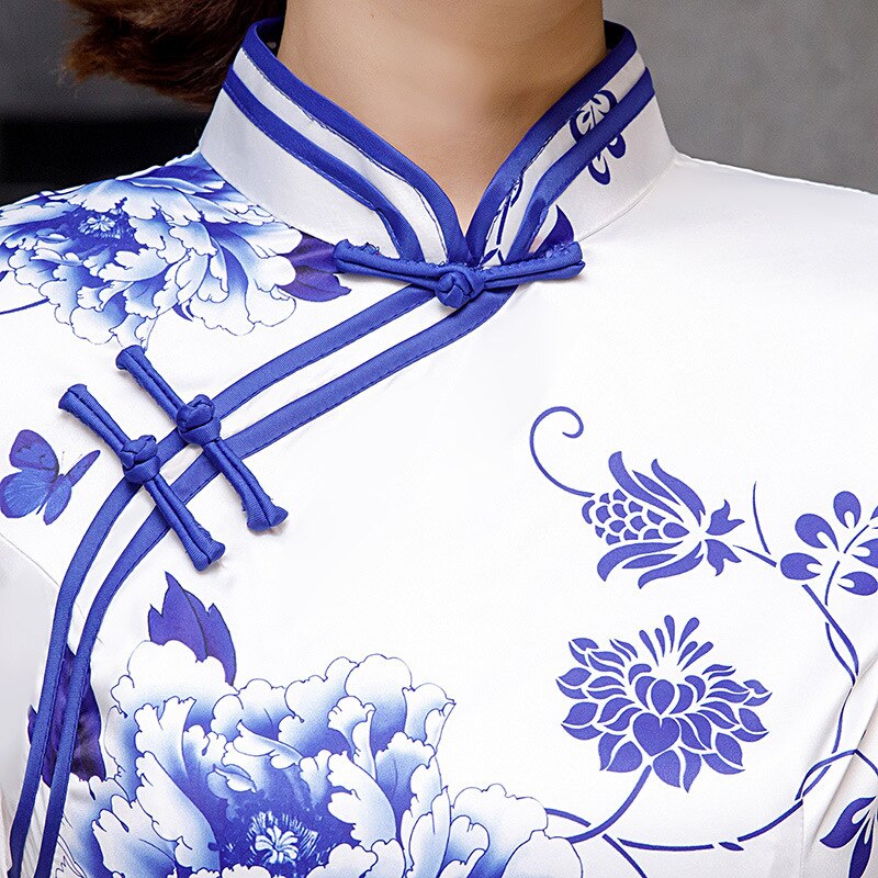 Sheng Coco Blue And White Chinese Dress Qipao Cheo... – Vicedeal