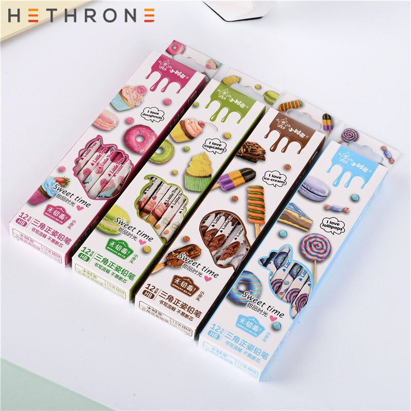 Hethrone 12pcs Donut simple pastel pencil set Stud... – Grandado
