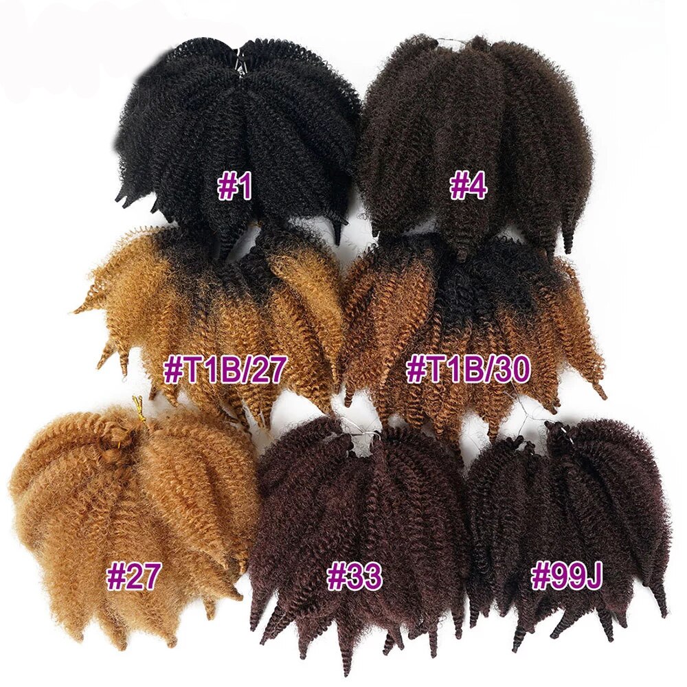 8 Inch Afro Short Crochet Marley Braids Hair Synth... – Vicedeal