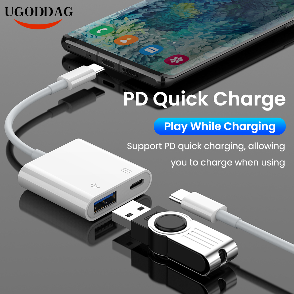 2 In 1 USB 3.0 Type-C OTG Adapter 18W DP QC Fast C... – Grandado