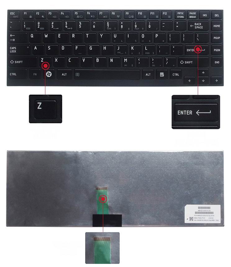 US English laptop keyboard for Toshiba Portege Z83... – Vicedeal