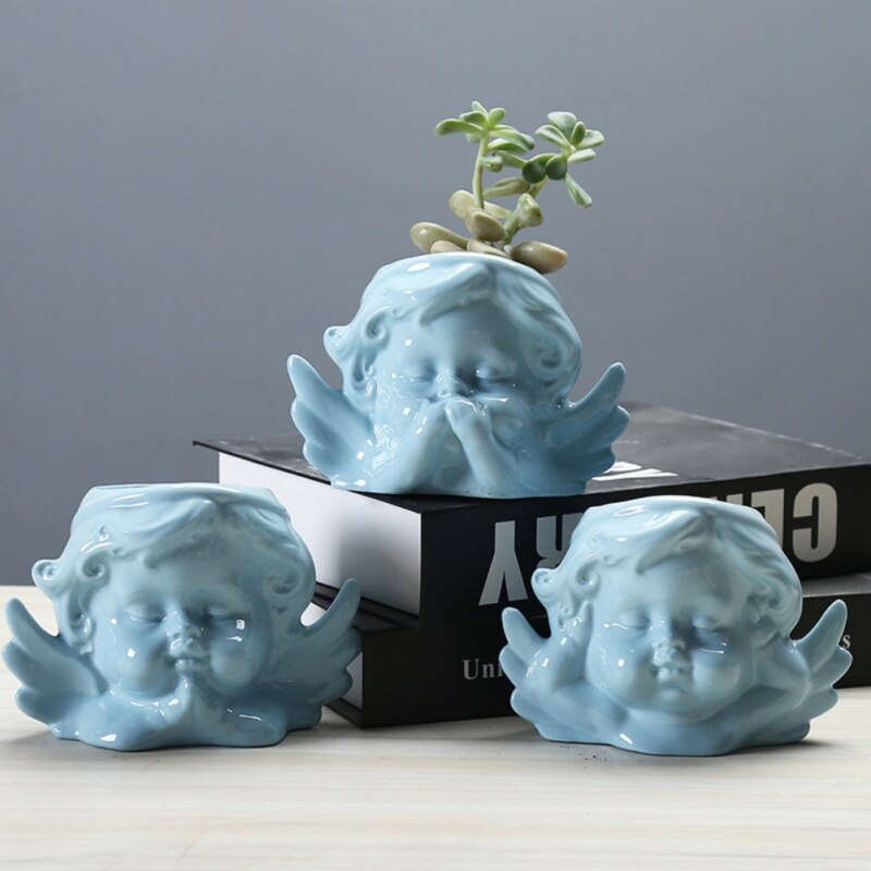 Ceramic Cherub Planter Decor Angel Succulent Flowe... – Grandado