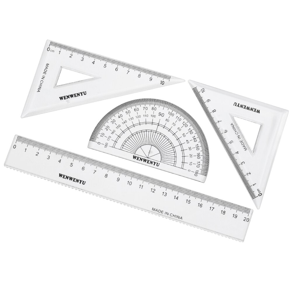 JS 4 pcs/ set ruler protractor student mathematics... – Grandado JS 4 pcs/ set ruler protractor student mathematics... – Grandado