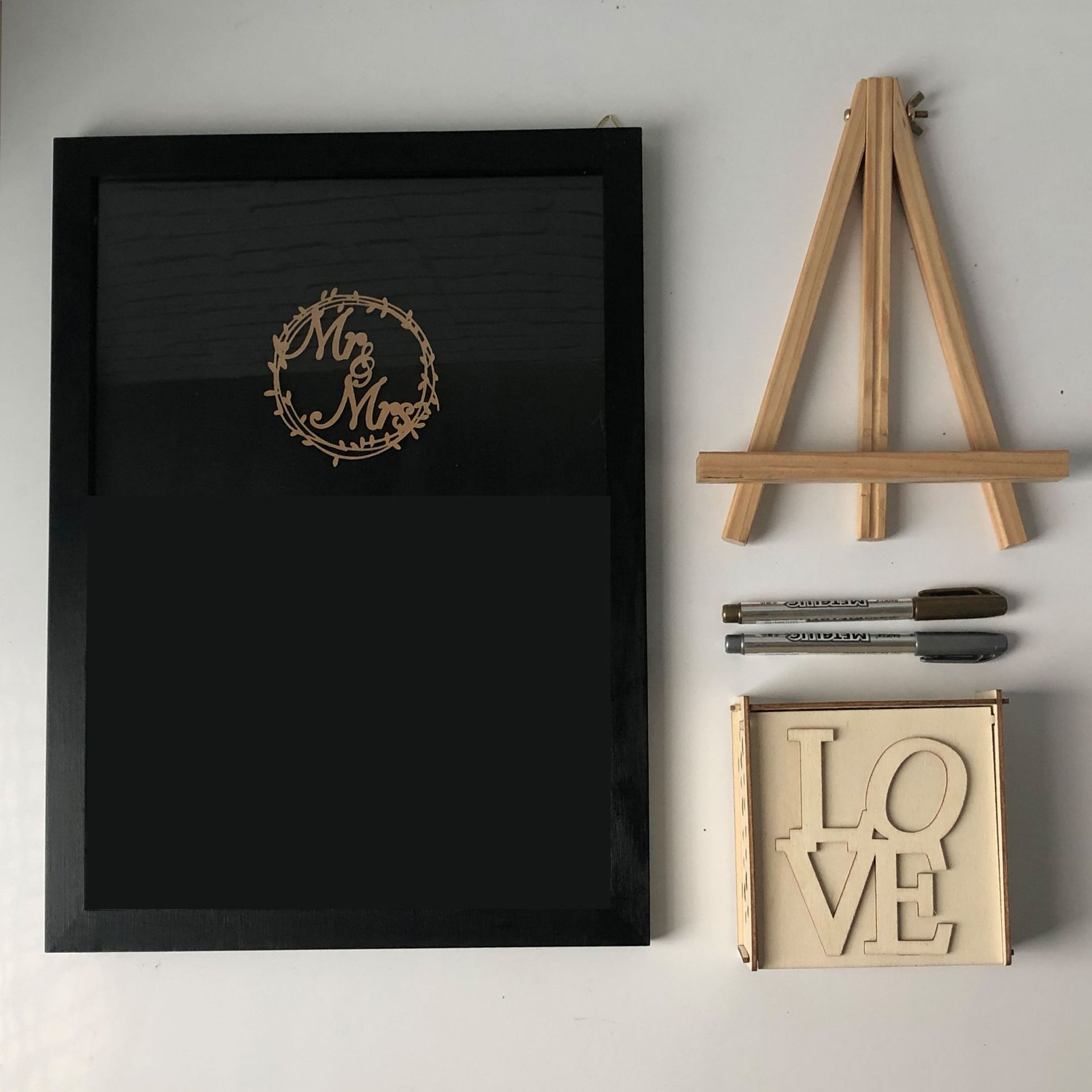 Mr Mrs Signature Guest Book Wedding Decoration Woo... – Grandado