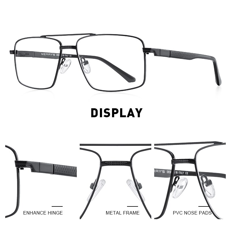 MERRYS Men Classic Titanium Alloy Optical Rectangl... – Grandado