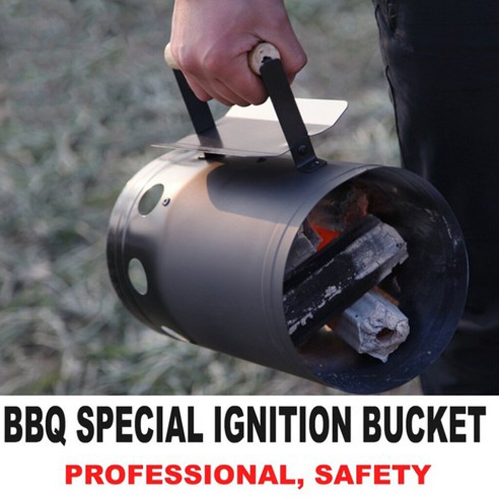 BBQ Barbecue Chimney Starter Charcoal Grill Steel ... – Grandado