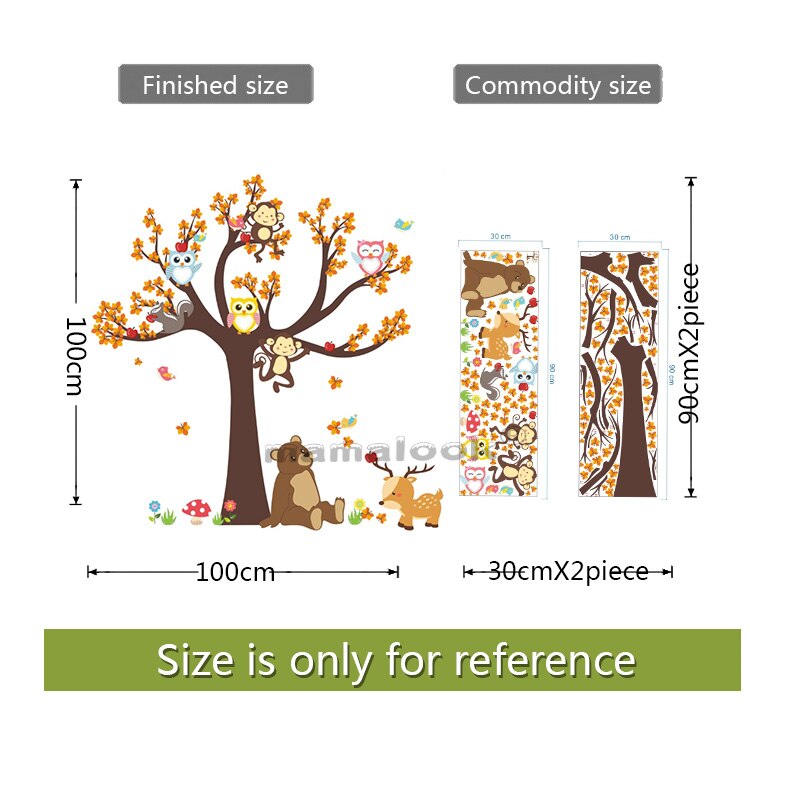 Forest Animals Tree Wall stickers for kids Room Mo... – Grandado