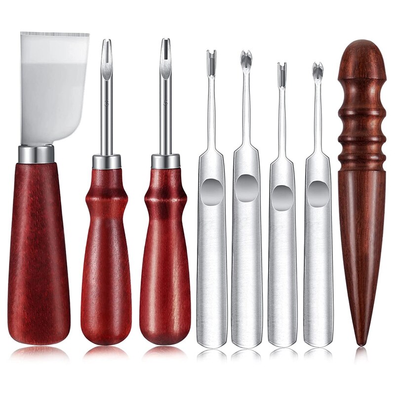 8 Pcs Leather Knife Set, Leather Edge Beveler Leat... – Grandado