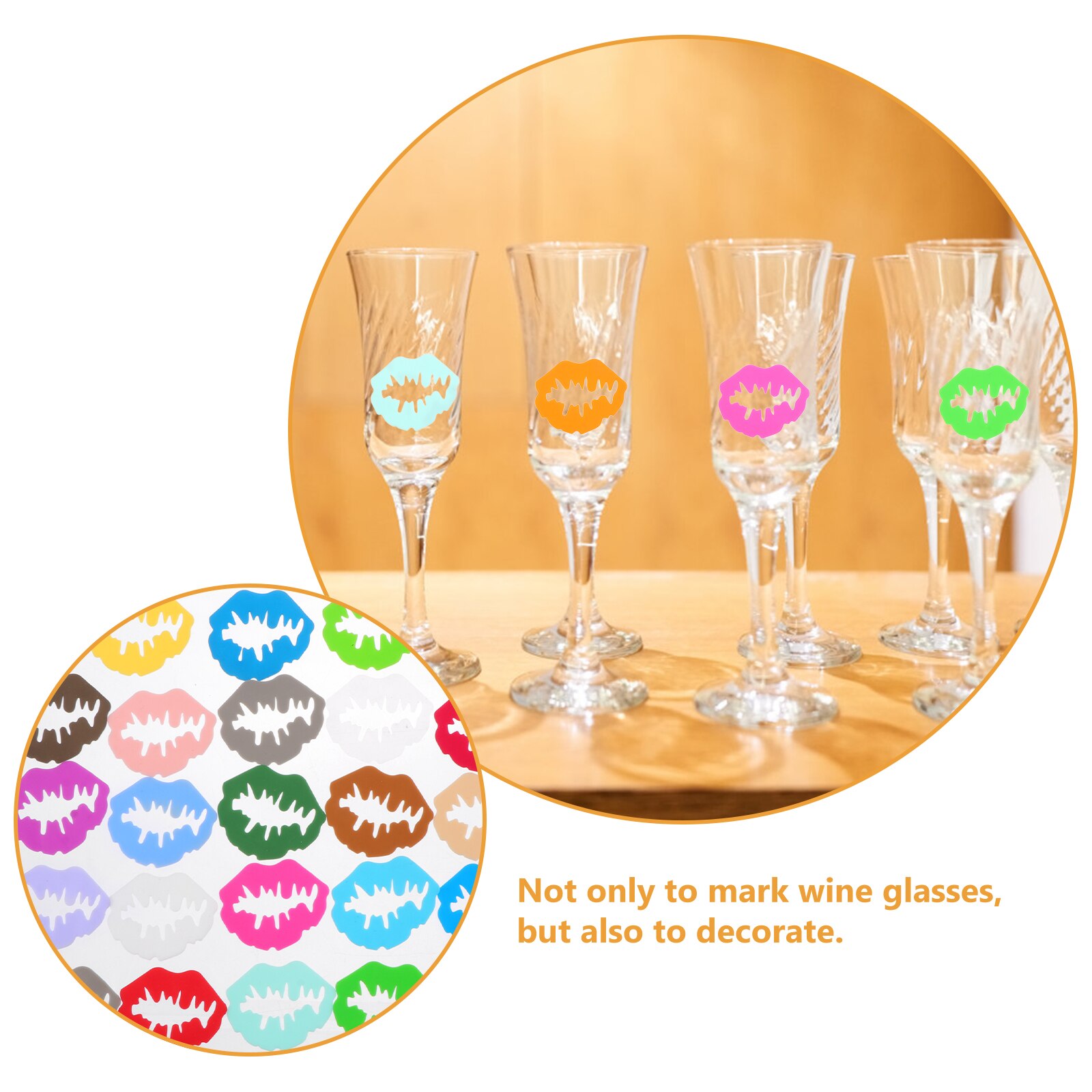 24pcs Stylish Glass Markers Silicone Drink Markers... – Vicedeal