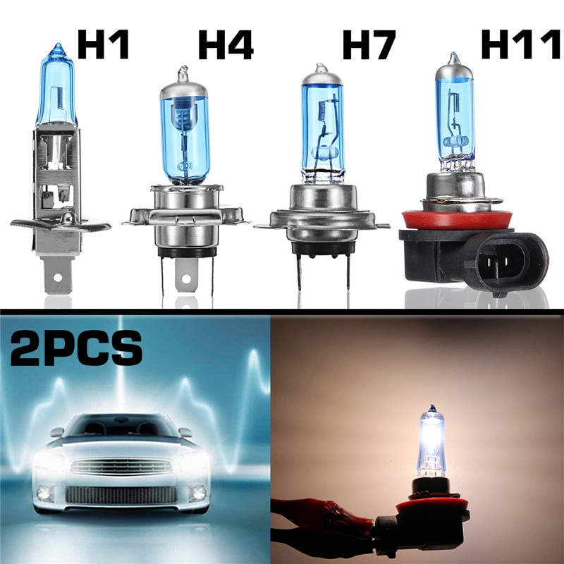 2 st h1 h4 h11 h7 100w halogenstrålkastare dimlju... – Vicedeal