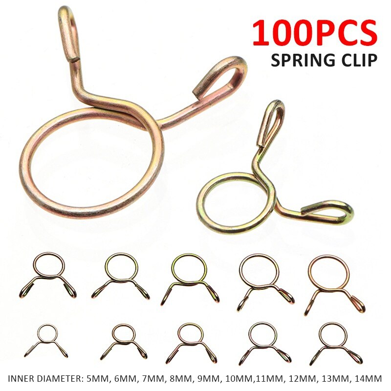 100PCS 5-14mm Galvanized Steel Wire Spring Clip Wa... – Grandado