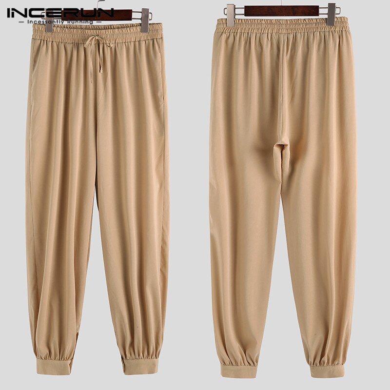 INCERUN Men Pants Vintage Elastic Waist Joggers Wo... – Vicedeal
