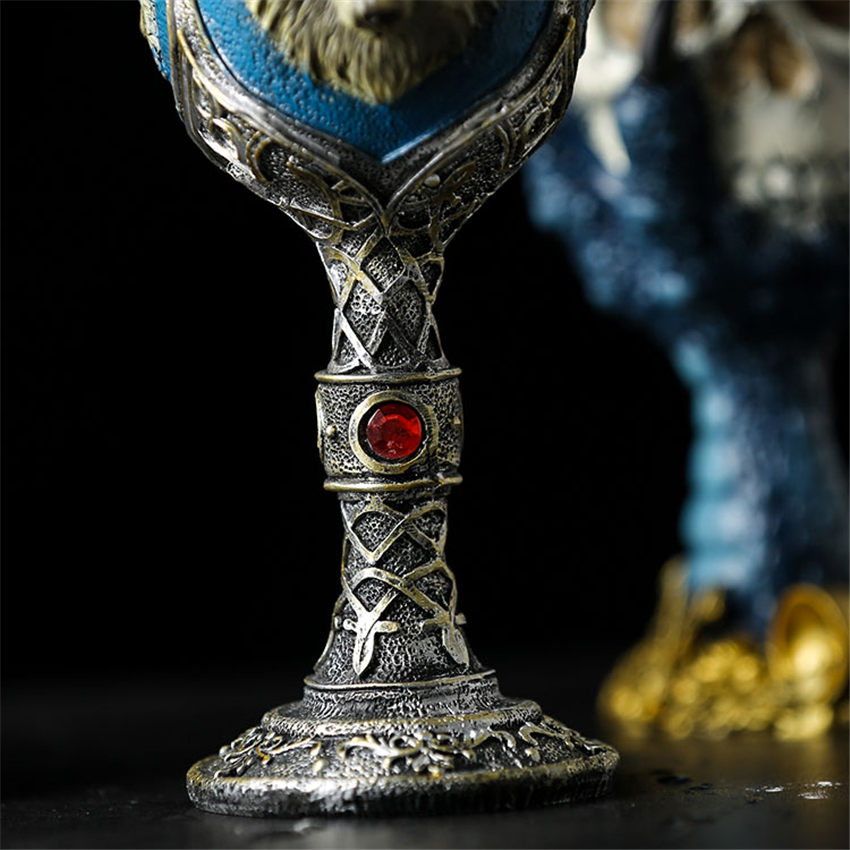 Wolf Resin Stainless Steel Skull Goblet Retro Claw... – Grandado