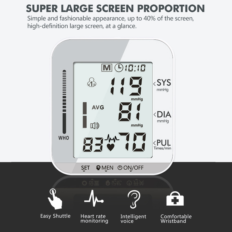 Automatic Digital Wrist Blood Pressure Monitor Mea... – Grandado