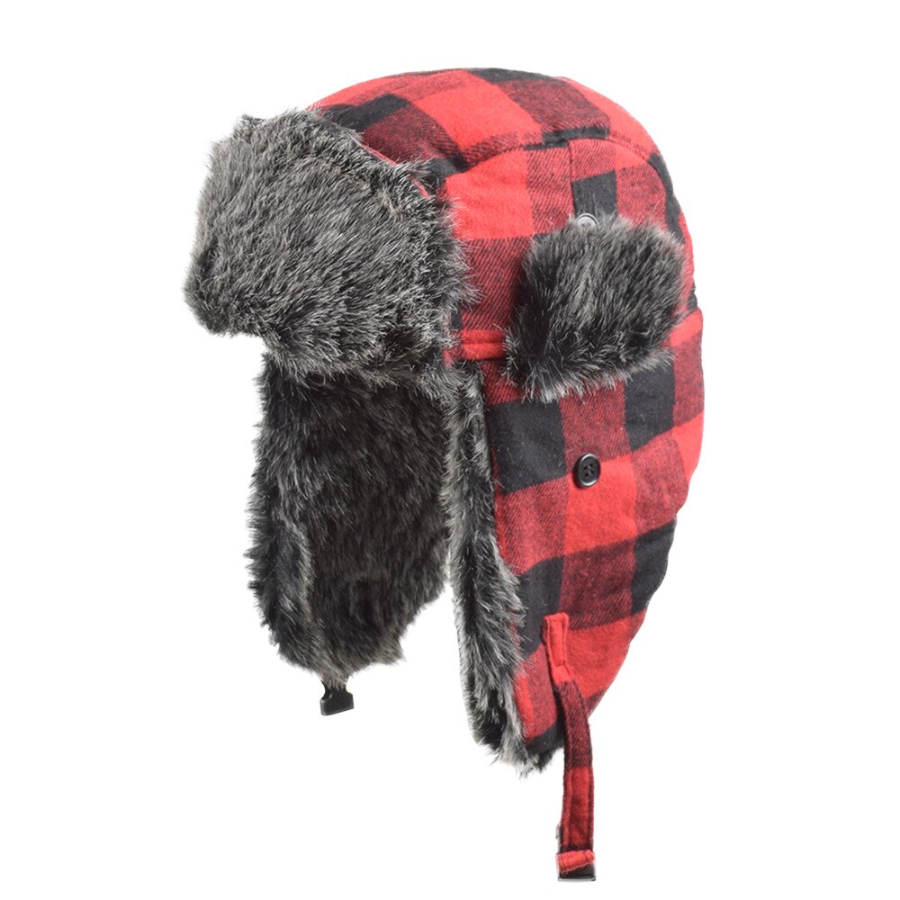 Winter Hoeden Voor Bont Rood Warm Oorklep Cap Wind... – Grandado