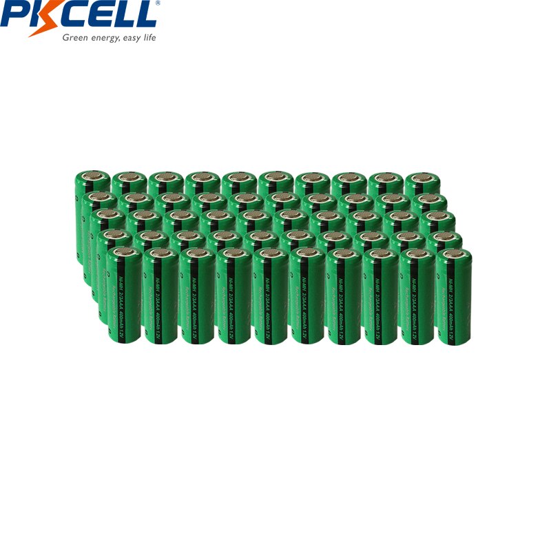 50pcs PKCELL 2/3 AAA battery 400mAh 1.2V 2/3AAA NI... – Grandado