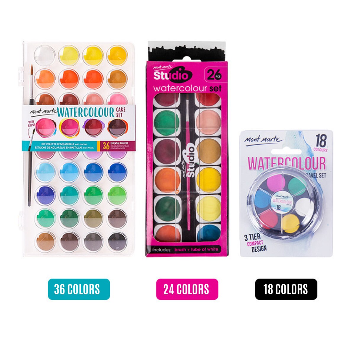 18 Colors Solid Water-color Paint Pigment Drawing ... – Vicedeal