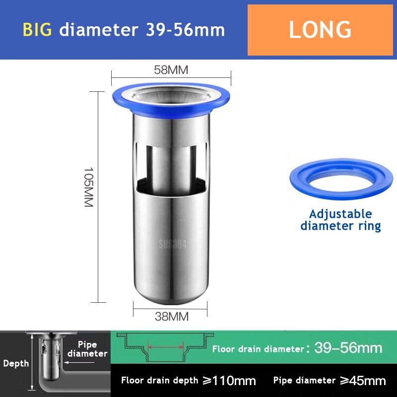 U-Type 304 Stainless Steel Floor Drain Core Deodor... – Grandado