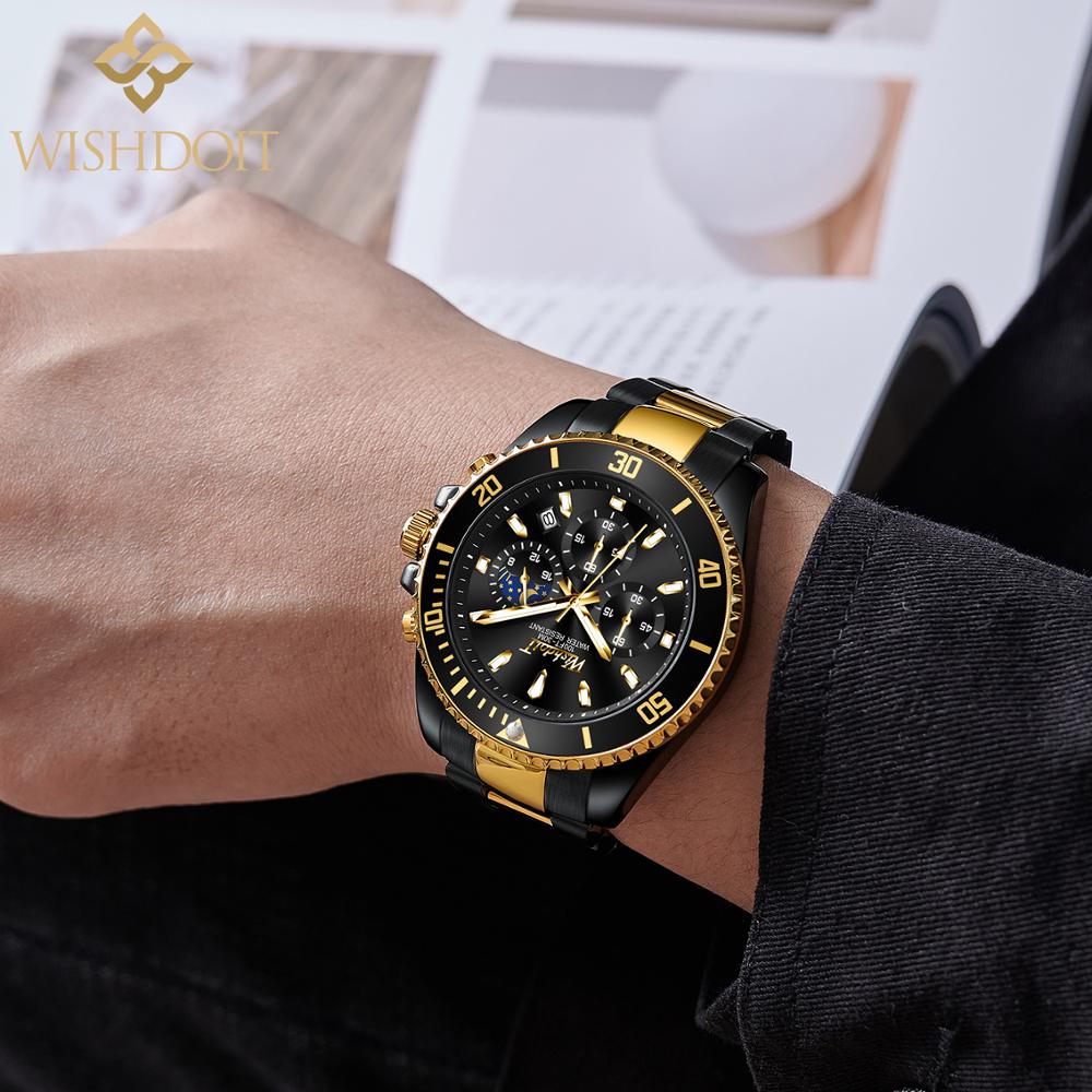 WISHDOIT Men's Watches Luxury Stainless Steel Quar... – Vicedeal