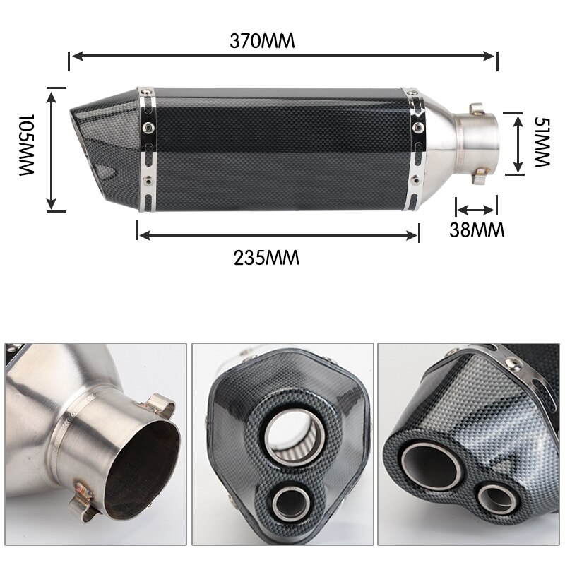 36-51MM Universal Motorcycle Exhaust Pipe Muffler ... – Vicedeal
