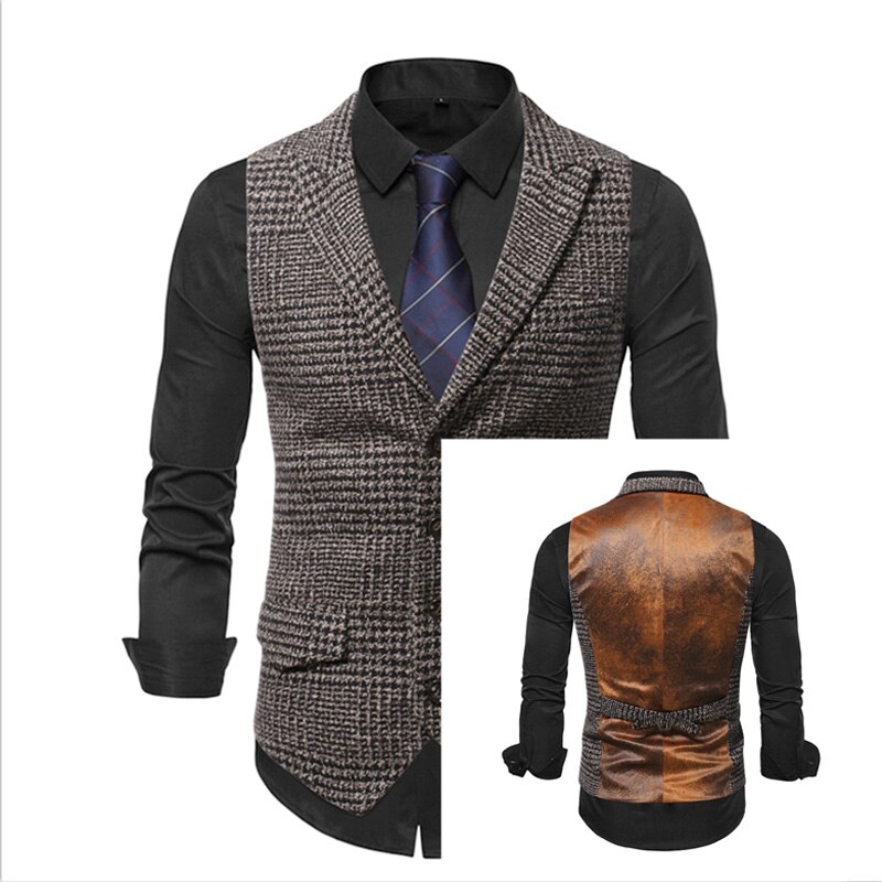 Vintage Mannen Vest Jas Herfst Winter Single-Breas... – Vicedeal