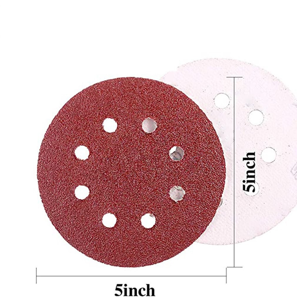 100 stk slibeskive sortiment 5 tommer 8 huller stø... – Grandado