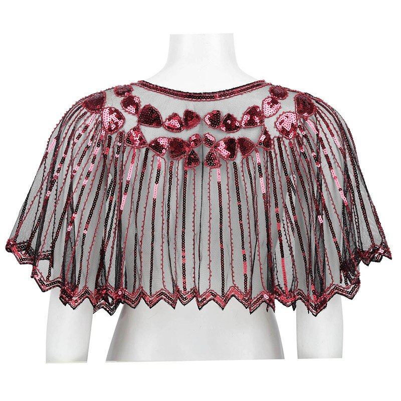 Vrouwen Retro Vintage 1920s Shawl Wraps Shiny Sequ... – Grandado