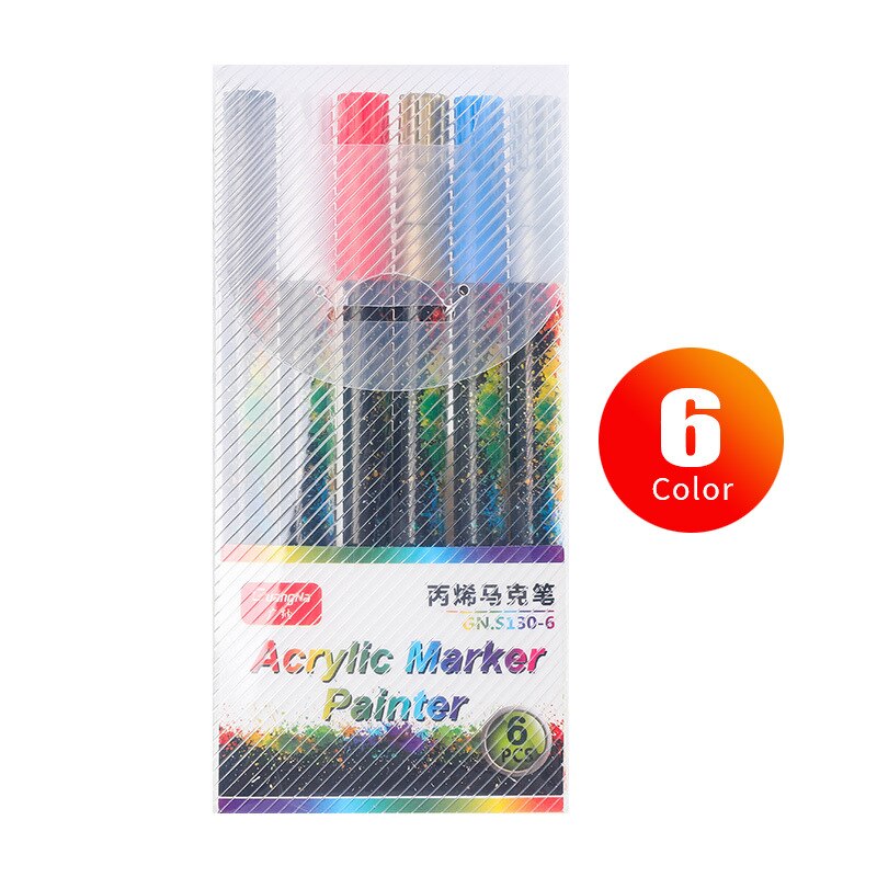 6 stk 0.7mm akrylmaling tusch pen kunst tusch til ... – Vicedeal