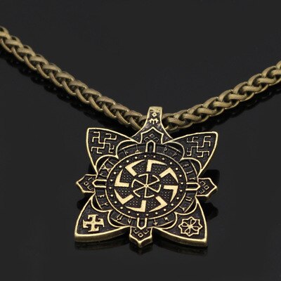 Antiquing Viking Rune Svarog Square Pendant. Star ... – Grandado