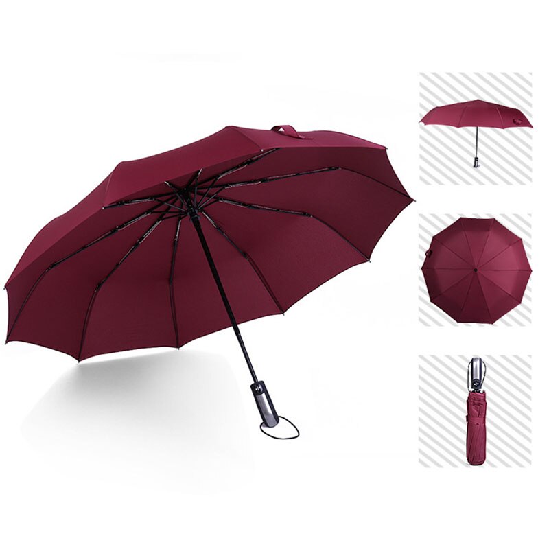 Manual Umbrella Rain Women Men 3 Folding Durable 1... – Grandado