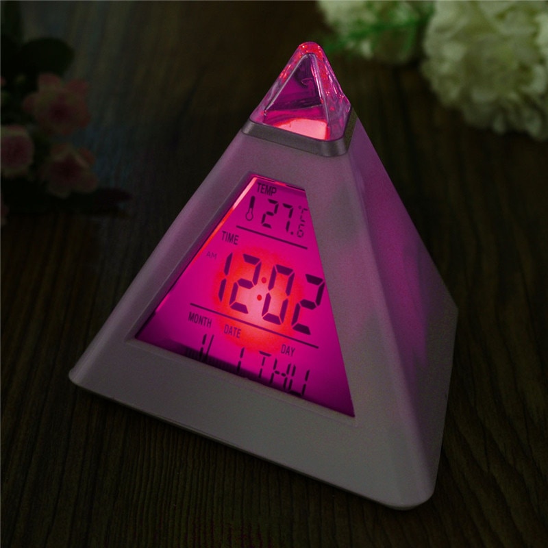 Charminer 7 led piramide digitale klok met kleurve... – Vicedeal