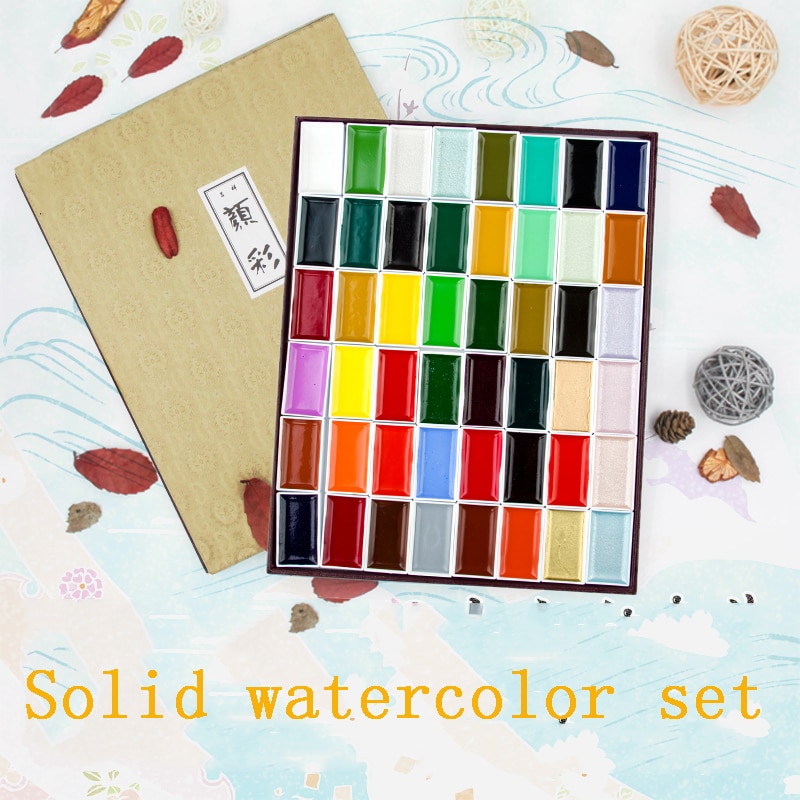 12/18/24Colors Solid Watercolor Paint Set Painting... – Grandado