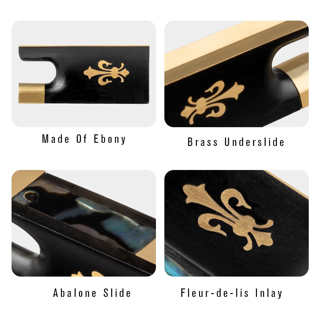 BOWORK Full Size Ebony Frog With Brass Fleur-de-li... – Vicedeal