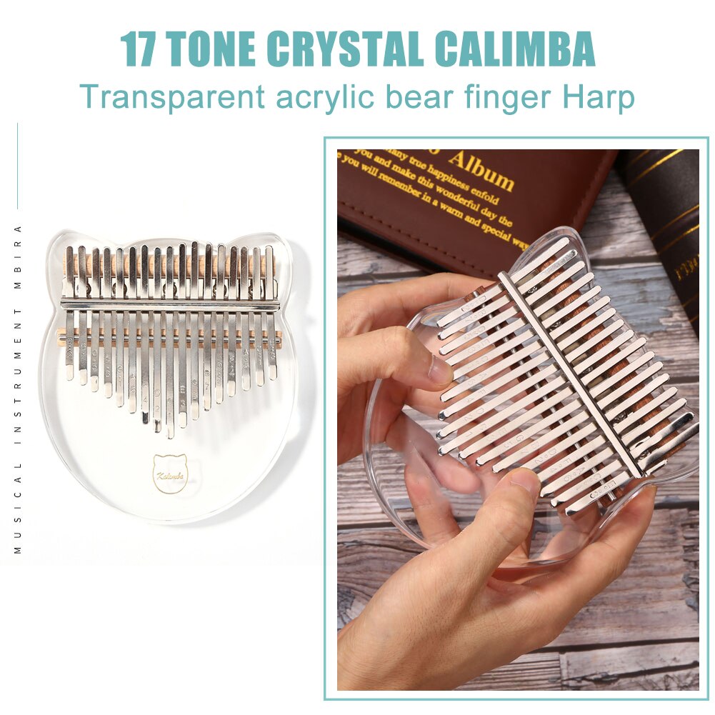 17 Keys Transparent Kalimba Beginner Learning Musi... – Vicedeal