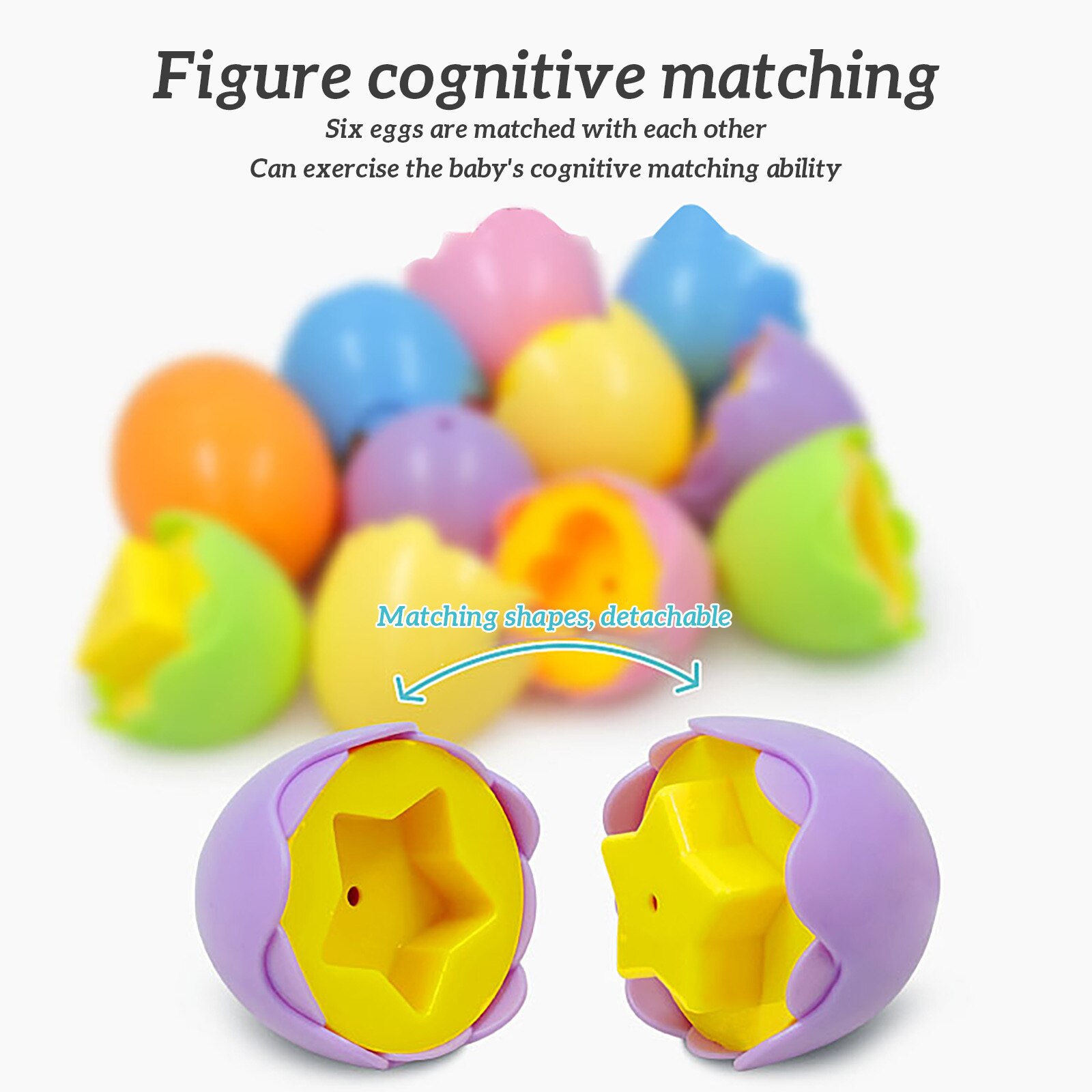Educational Toy recognize color shape matching egg... – Grandado