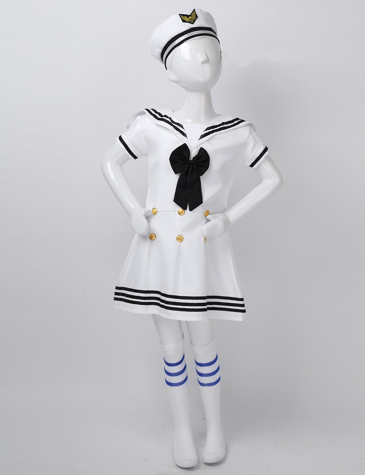 Kids Girls Navy Sailor Uniform Cosplay Costume Chi... – Grandado