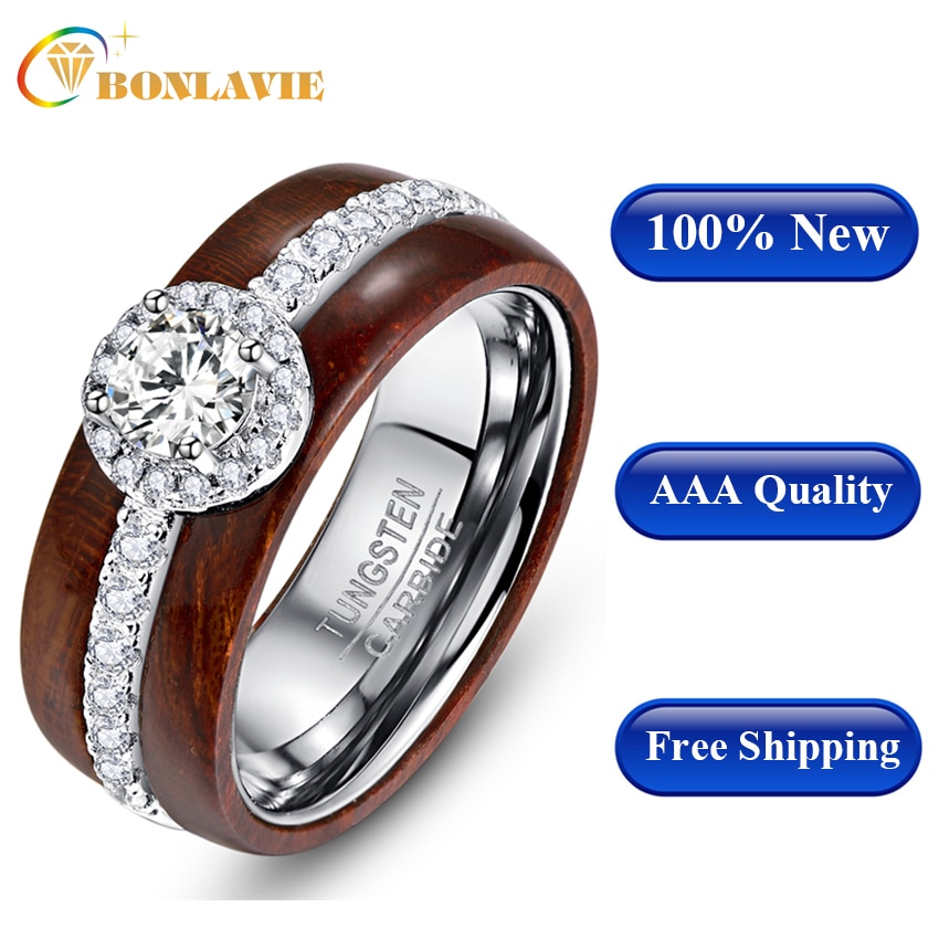 Bonlavie Exquisite Tungsten Carbide Stalen Ring Me... – Grandado