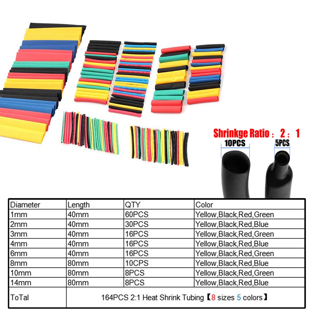 164 Stks/set Draad Krimpkous Diverse Set Polyolefi... – Vicedeal
