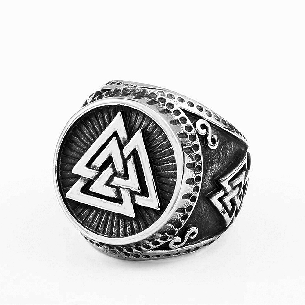 Vintage Viking Valknut Ring Men Biker Amulet Nordi... – Grandado