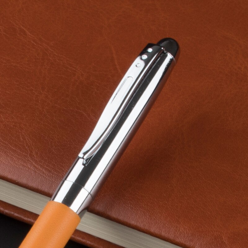 Luxury color pen Orange leather metal ballpoint pe... – Grandado