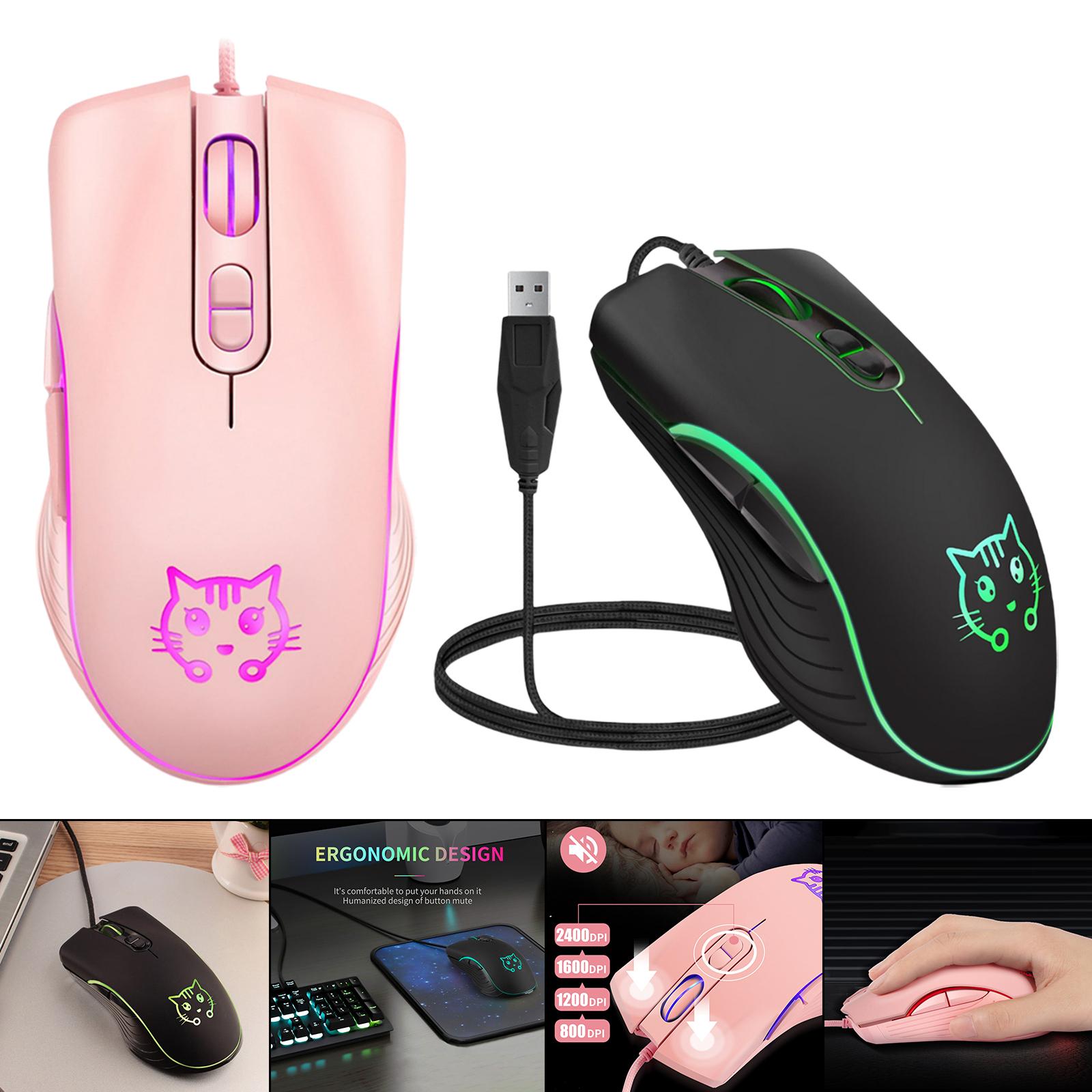 Cute USB Wired Game Mouse Colorful Lights PC Lapto... – Grandado