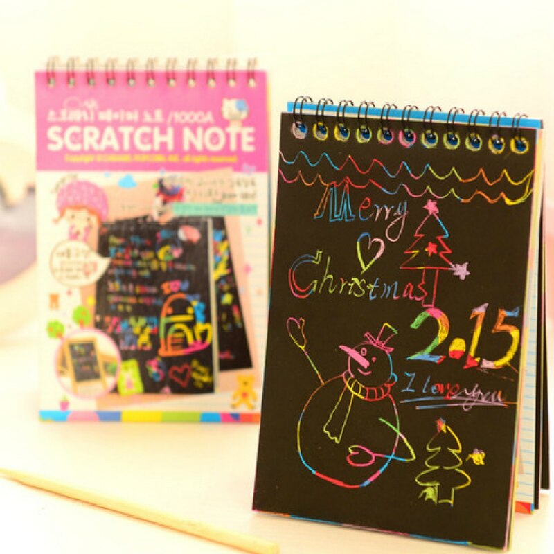 DIY Draw Sketch Notes Scratch Note Black Cardboard... – Grandado