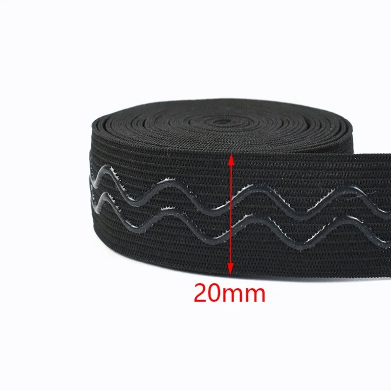 5/10M 20/25/30/40mm Non-slip Elastic Band Wave Sil... – Grandado