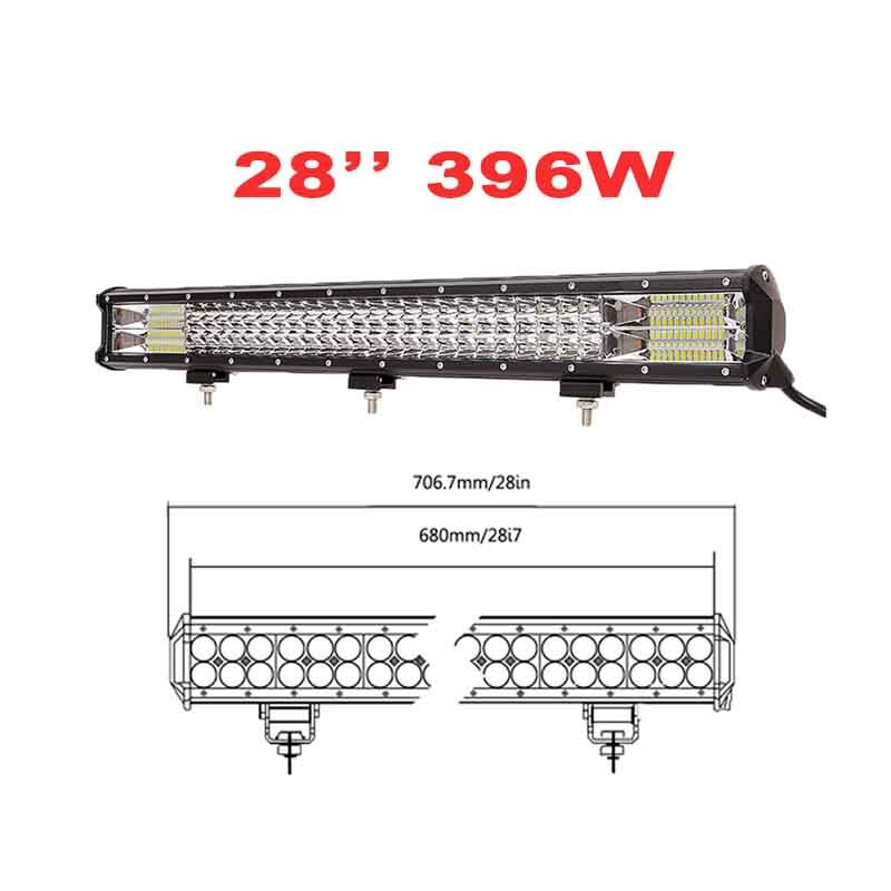 20 "23" 28 "31" 3 rangées barre de lampe LED tout-... – Grandado