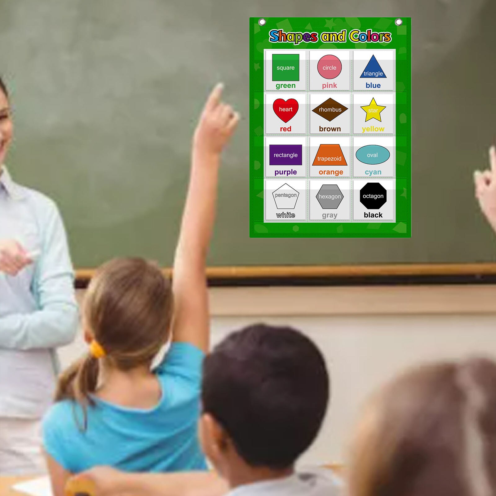 Classroom Pocket Chart Poster Learning Shape Color... – Grandado