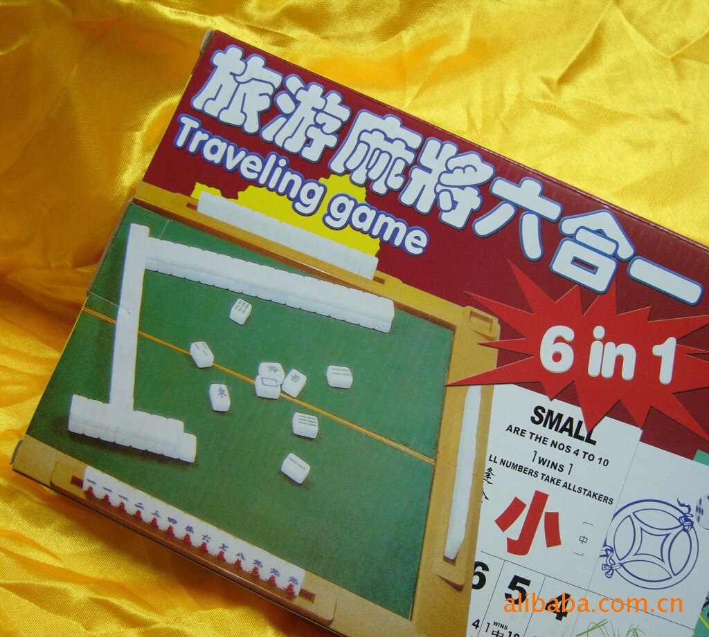 Mini Mahjong Zes-In-een Carving Kleine Mahjong Ple... – Vicedeal