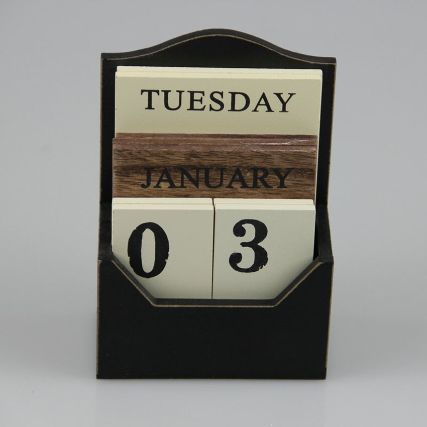1Pc Retro Calendar Stand Household Desktop Calenda... – Grandado