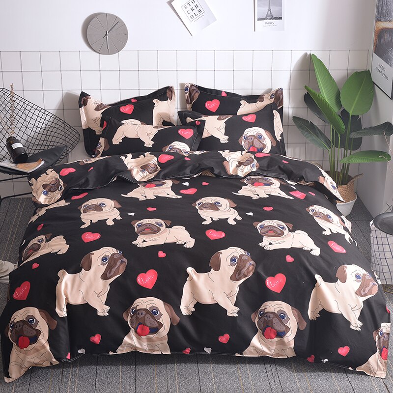 Cartoon Bulldog Duvet Cover Child Cute Bedding Set... – Grandado