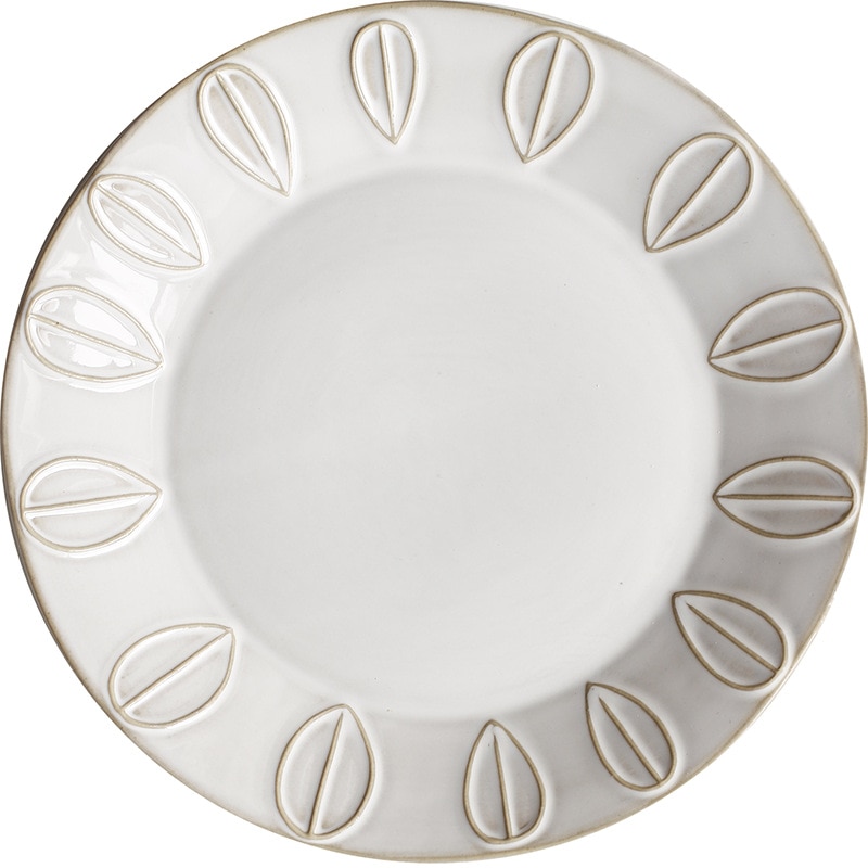 White Antique Relief Ceramic Dinner Plate Set Porc... – Grandado